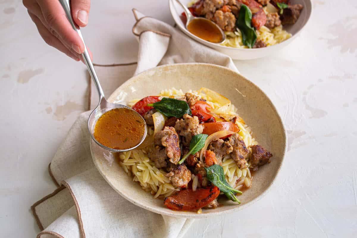 Pâtes Orzo & Porc à la Provencale - Recette - Les Commis