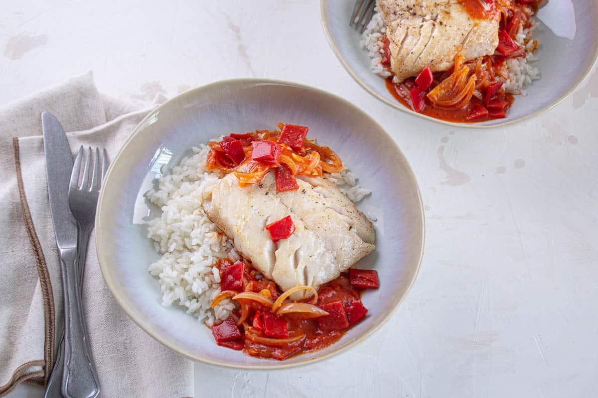 Poisson Basquaise au Piment d'Espelette - Recette - Les Commis